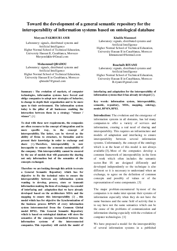 (PDF) Toward the Development of a General Semantic Repository for the Interoperability of ...