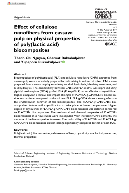 (PDF) Effect of cellulose nanofibers from cassava pulp on physical ...