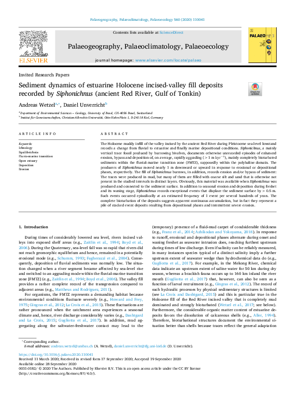 (PDF) Sediment dynamics of estuarine Holocene incised-valley fill ...