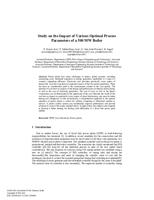 (PDF) Study on the Impact of Various Optimal Process Parameters of a ...