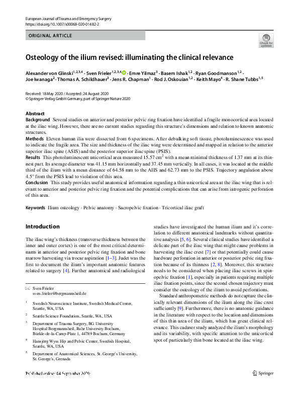 (PDF) Osteology of the ilium revised: illuminating the clinical relevance