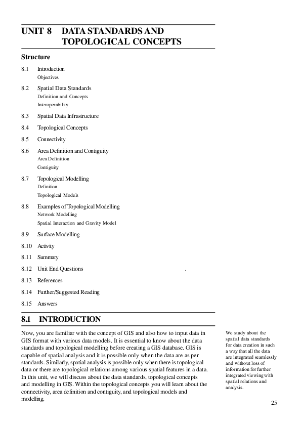 (PDF) UNIT 8 DATA STANDARDS AND TOPOLOGICAL CONCEPTS Structure