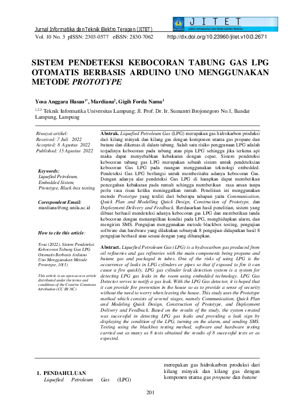 (PDF) Sistem Pendeteksi Kebocoran Tabung Gas LPG Otomatis Berbasis ...