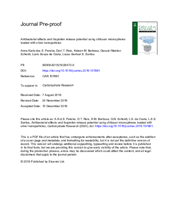 (PDF) Antibacterial effects and ibuprofen release potential using ...