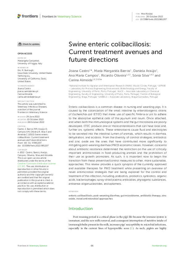 (PDF) Swine enteric colibacillosis: Current treatment avenues and ...