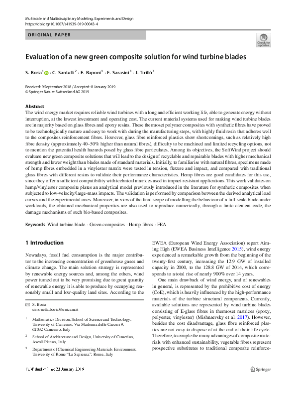 (PDF) Evaluation of a new green composite solution for wind turbine blades