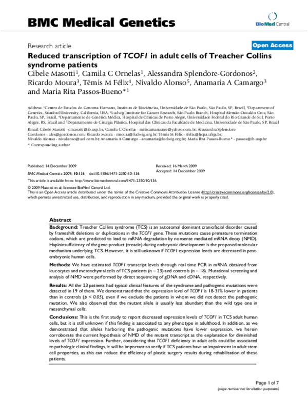 (PDF) ral ssBioMed CentBMC Medical Genetics Open AcceResearch article ...