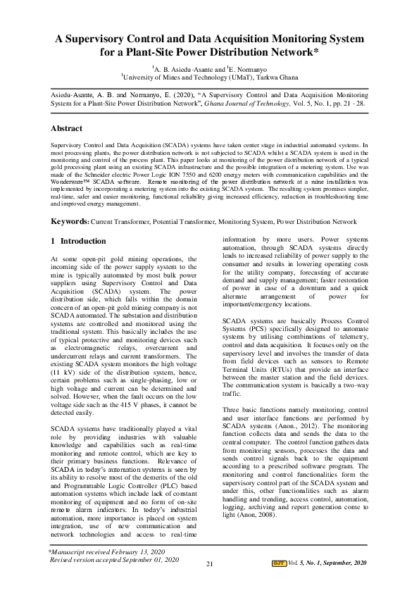 (PDF) A Supervisory Control and Data Acquisition Monitoring System for ...
