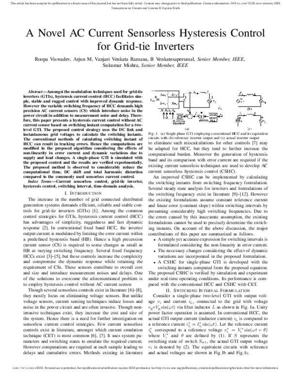 (PDF) A Novel AC Current Sensorless Hysteresis Control for Grid-Tie Inverters