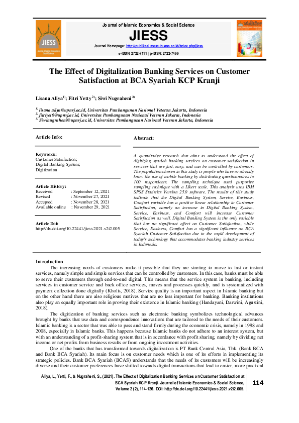 (PDF) The Effect of The Digitalization of Banking Services on Customer Satisfaction at BCA ...