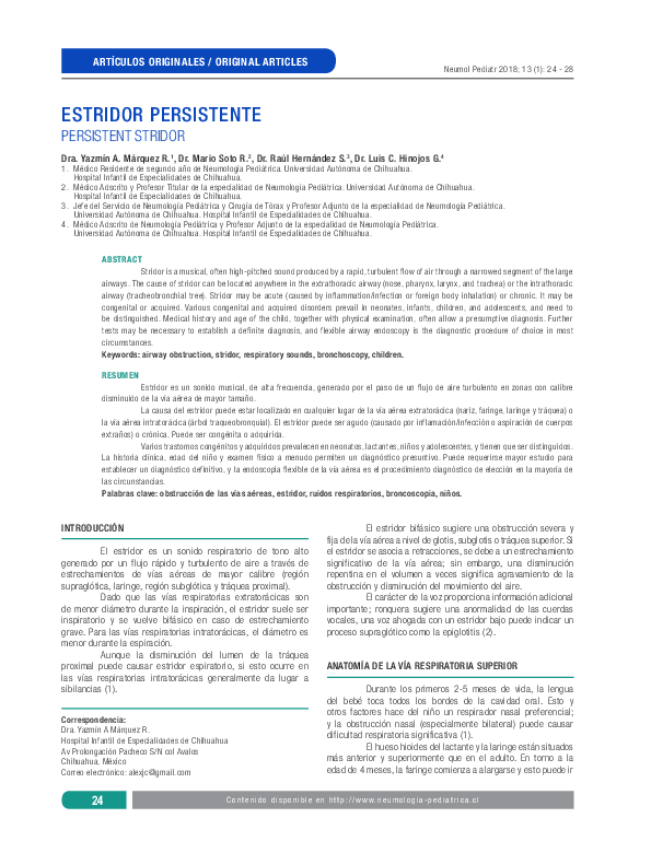 (PDF) Estridor Persistente