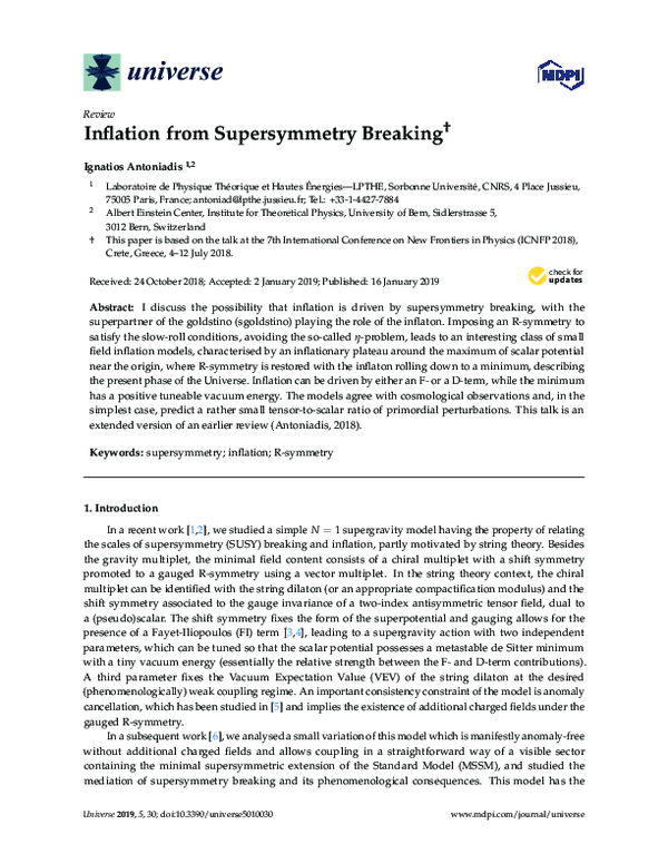 (PDF) Inflation from supersymmetry breaking