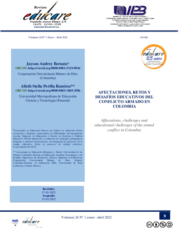 (PDF) Afectaciones, retos y desafíos educativos del conflicto armado en ...