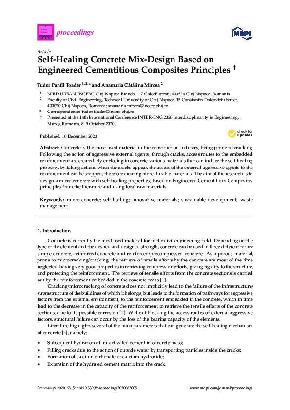 (PDF) Self-Healing Concrete Mix-Design Based on Engineered Cementitious ...