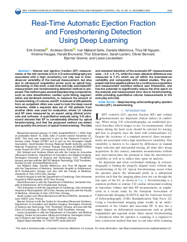 (PDF) Real-Time Automatic Ejection Fraction and Foreshortening ...