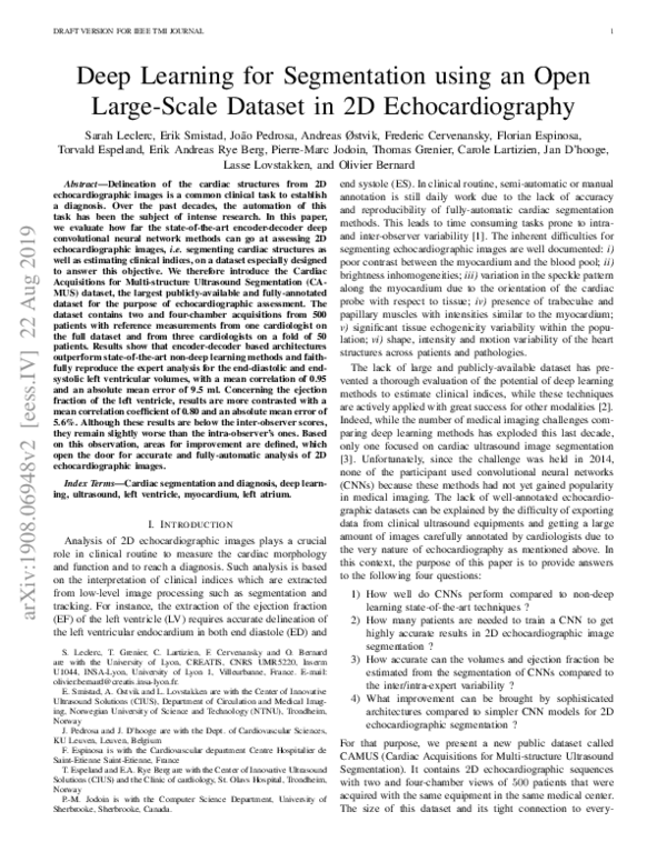 (PDF) Deep Learning for Segmentation Using an Open Large-Scale Dataset ...