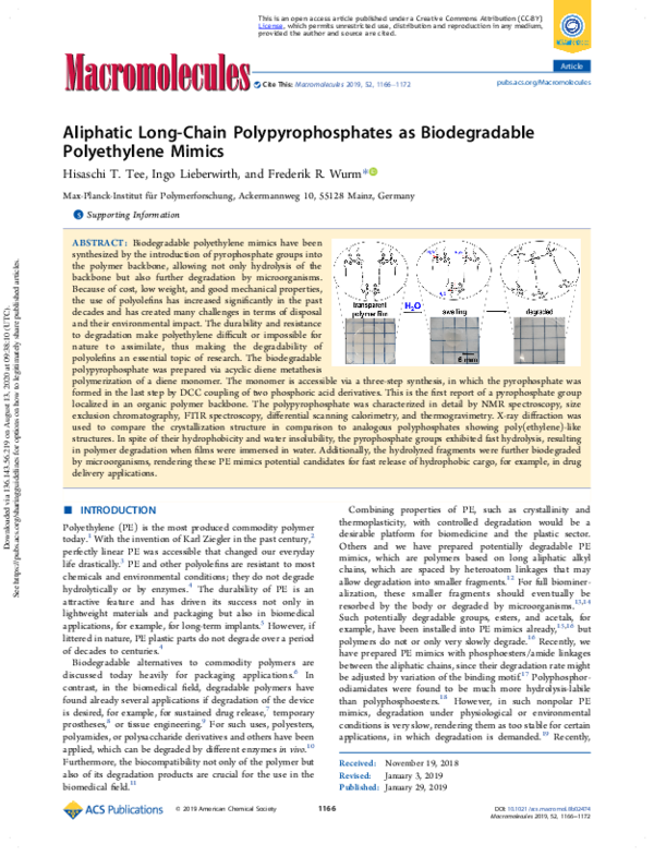 (PDF) Aliphatic Long-Chain Polypyrophosphates as Biodegradable ...