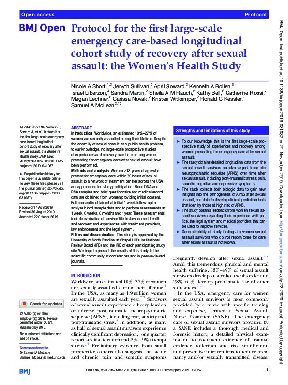(PDF) Protocol for the first large-scale emergency care-based ...