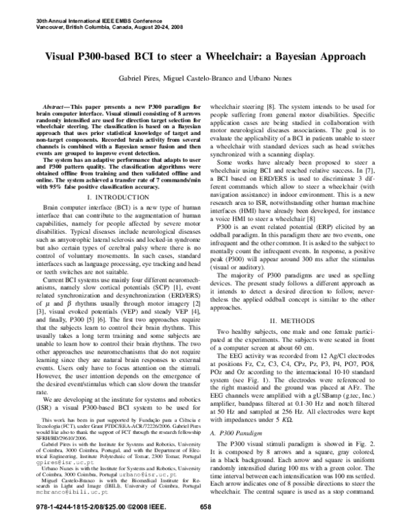 (PDF) Visual P300-based BCI to steer a wheelchair: A Bayesian approach