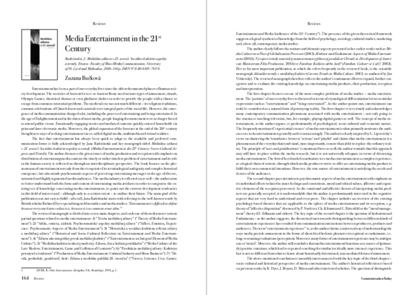 (PDF) Media Entertainment in the 21st Century