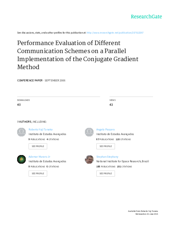 (PDF) Performance Evaluation of Different Communication Schemes on a Parallel Implementation of ...
