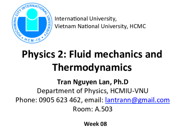 (PDF) Physics 2: Fluid mechanics and Thermodynamics