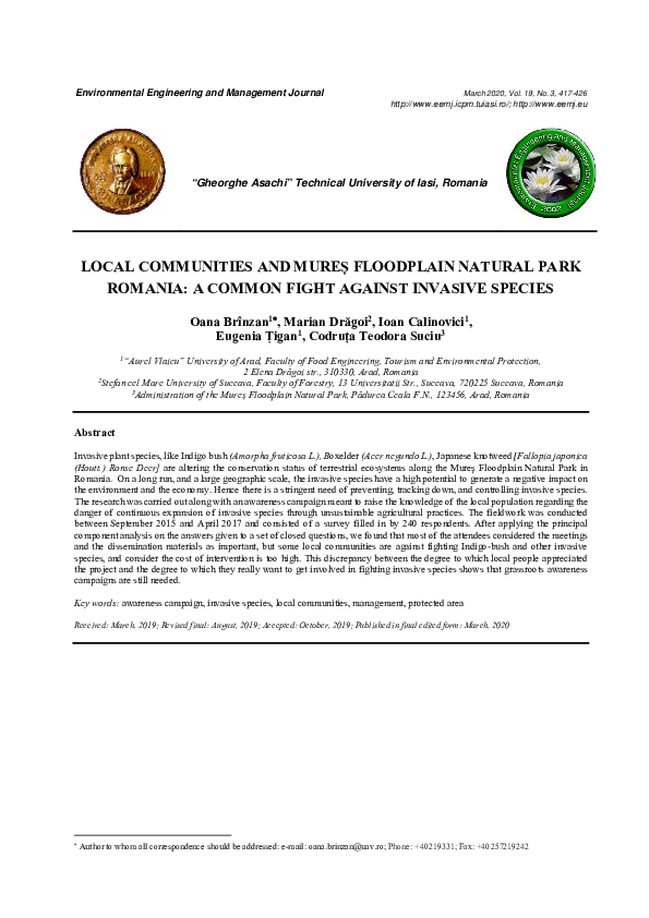 (PDF) Local Communities and Mure. Floodplain Natural Park Romania: A ...