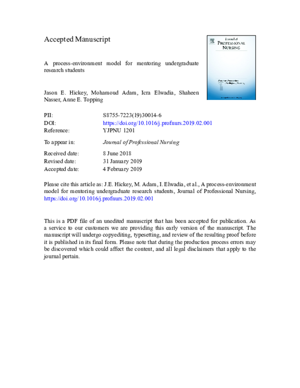 (PDF) A process-environment model for mentoring undergraduate research ...