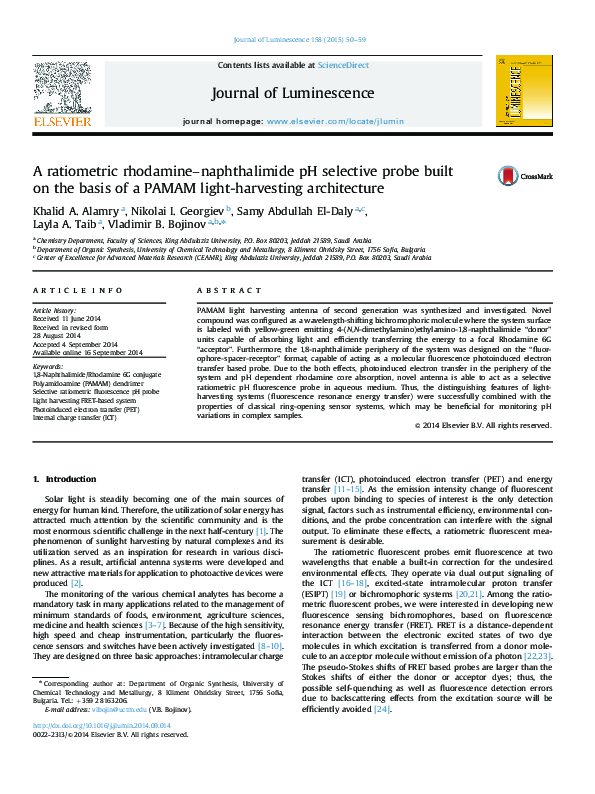 (PDF) A ratiometric rhodamine–naphthalimide pH selective probe built on ...