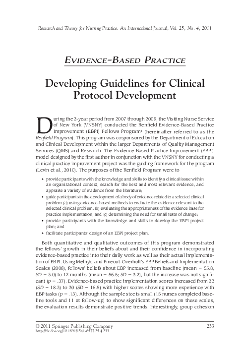 (PDF) Developing Guidelines for Clinical Protocol Development