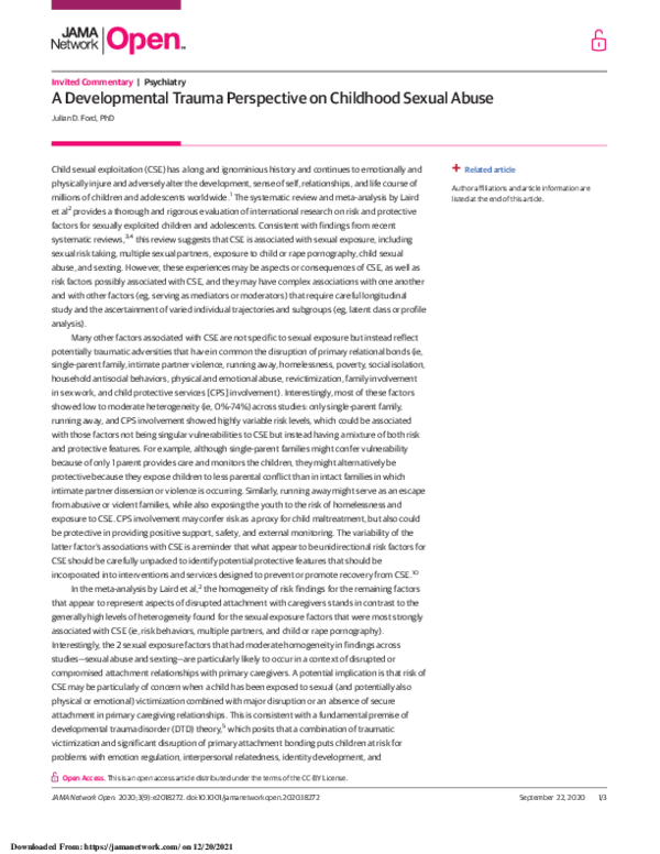 (PDF) A Developmental Trauma Perspective on Childhood Sexual Abuse