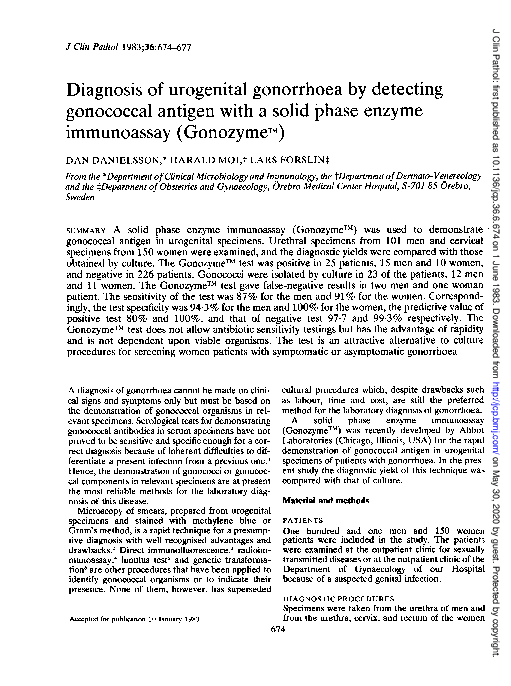 (PDF) Diagnosis of urogenital gonorrhoea by detecting gonococcal ...