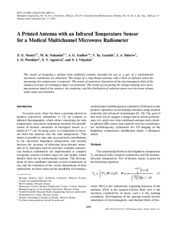(PDF) A Printed Antenna with an Infrared Temperature Sensor for a ...