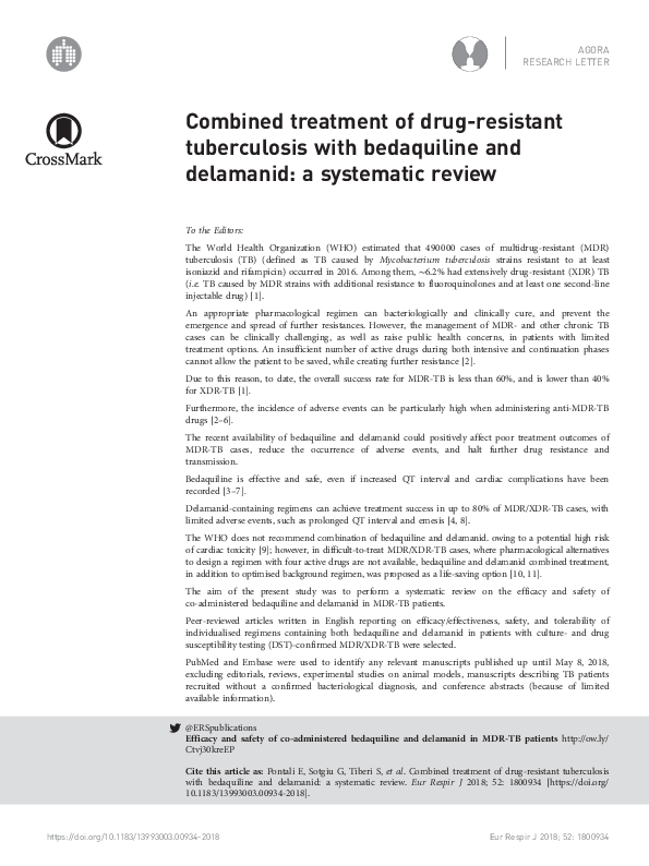 (PDF) Combined treatment of drug-resistant tuberculosis with ...
