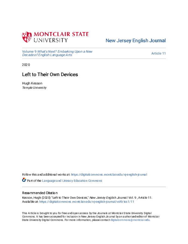 (PDF) Left to Their Own Devices