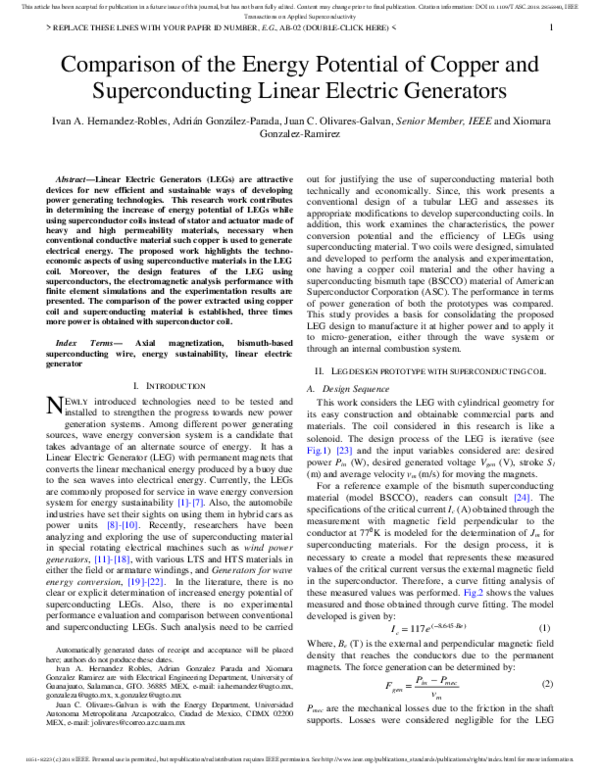 (PDF) Comparison of the Energy Potential of Copper and Superconducting ...