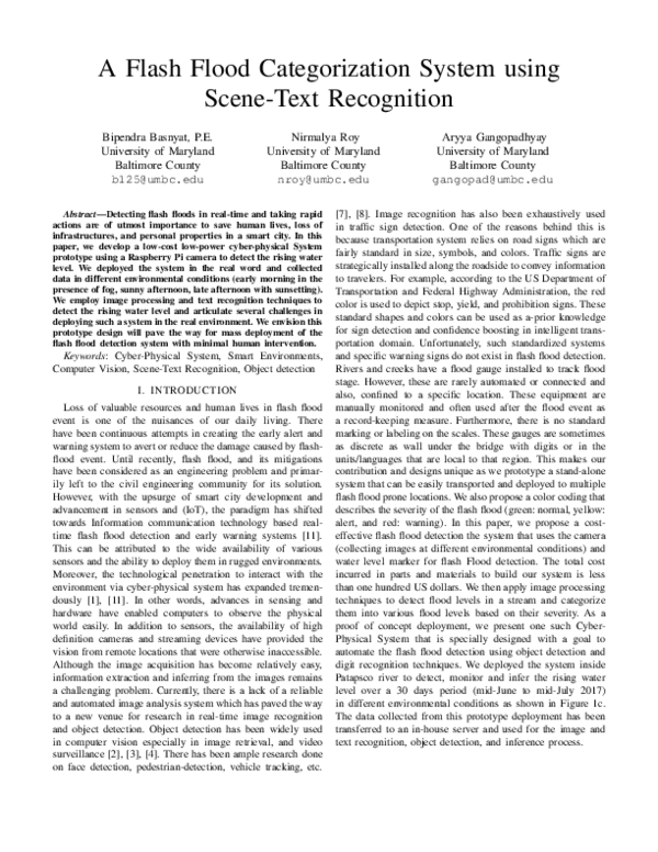 Pdf A Flash Flood Categorization System Using Scene Text Recognition
