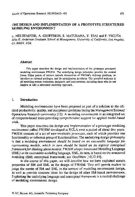 (PDF) The design and implementation of a prototype structured modeling environment | Y. Tsai ...
