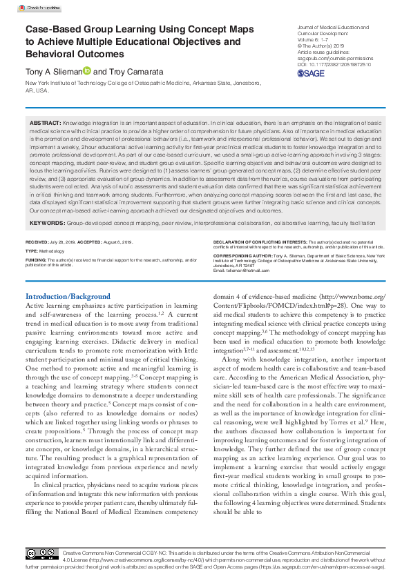 (PDF) Case-Based Group Learning Using Concept Maps to Achieve Multiple ...