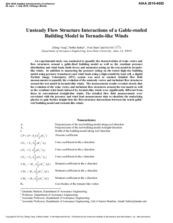 (PDF) Unsteady Flow Structure Interactions of a Gable-Roofed Building ...
