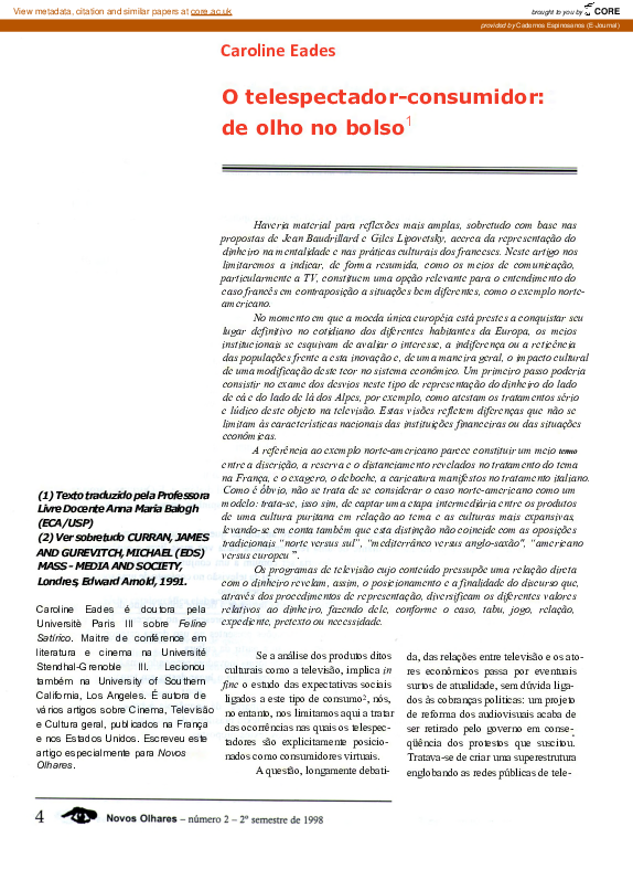 (PDF) The viewer-consumer: Eye in the pocket