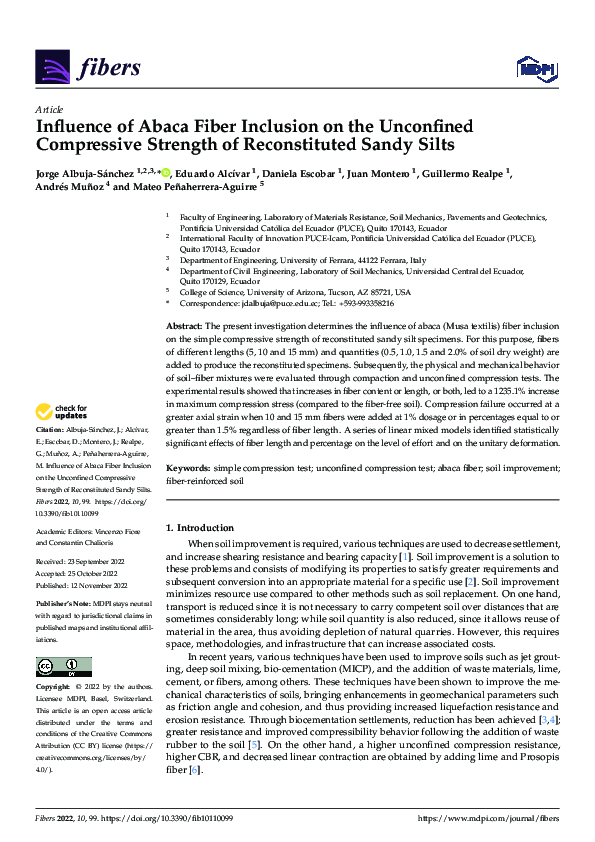 (PDF) Influence of Abaca Fiber Inclusion on the Unconfined Compressive ...