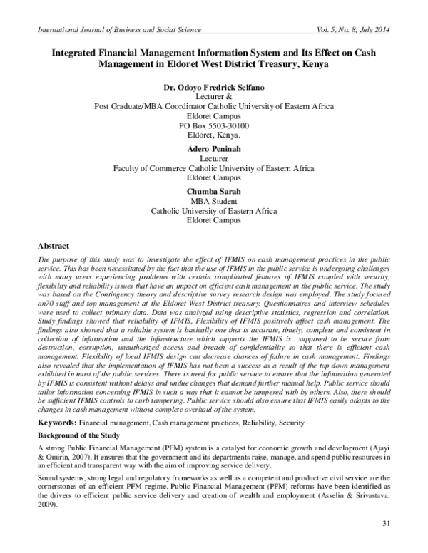 (PDF) Integrated financial management information system and its effect ...