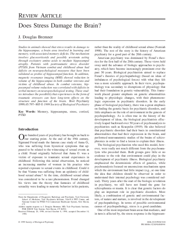(PDF) Does stress damage the brain?