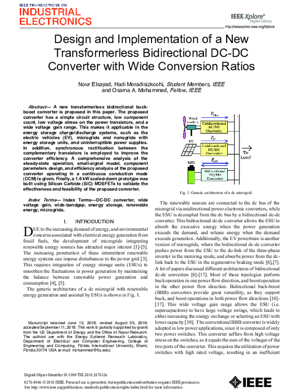 (PDF) Design and Implementation of a New Transformerless Bidirectional DC–DC Converter With Wide ...