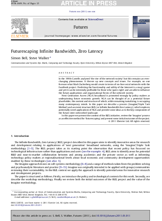 (PDF) Futurescaping Infinite Bandwidth, Zero Latency