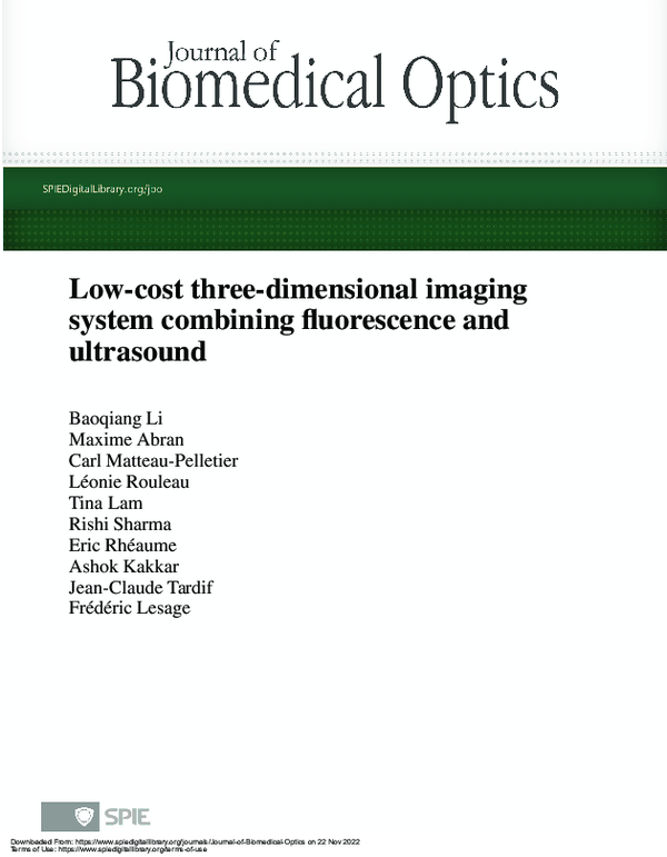 (PDF) Low-cost three-dimensional imaging system combining fluorescence and ultrasound