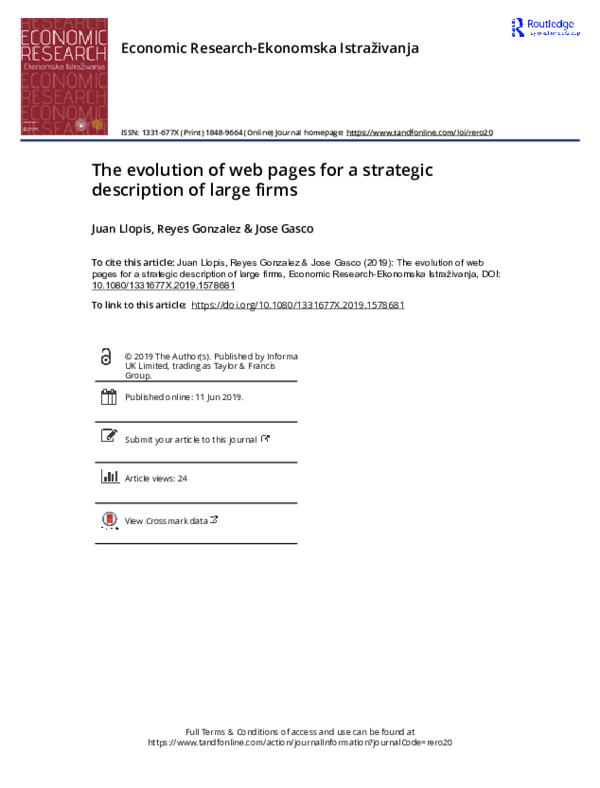 (PDF) The evolution of web pages for a strategic description of large firms