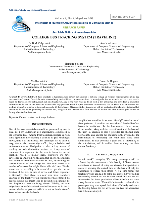 (PDF) College Bus Tracking System (Traveline)