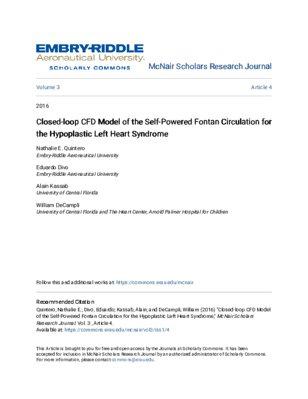 (PDF) Closed-loop CFD Model of the Self-Powered Fontan Circulation for ...